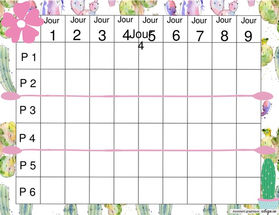 Horaire, Organisation de classe, Thèmes, Autres - Edigo
