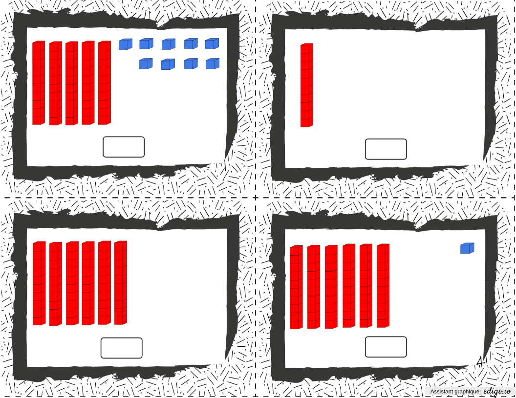 Dizaines unités, 2e année, 1re année, Cartes à tâche, Arithmétique - Edigo