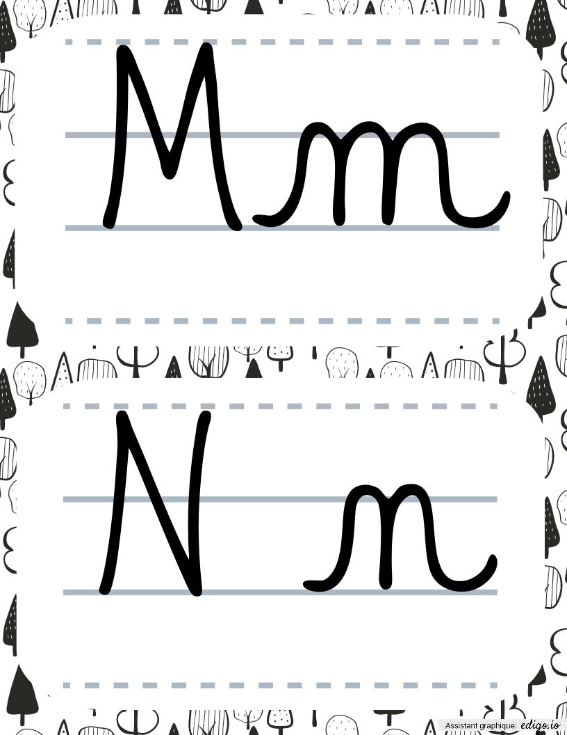 Alphabet mural - écriture cursive, 6e année, 5e année, 4e année, 3e ...