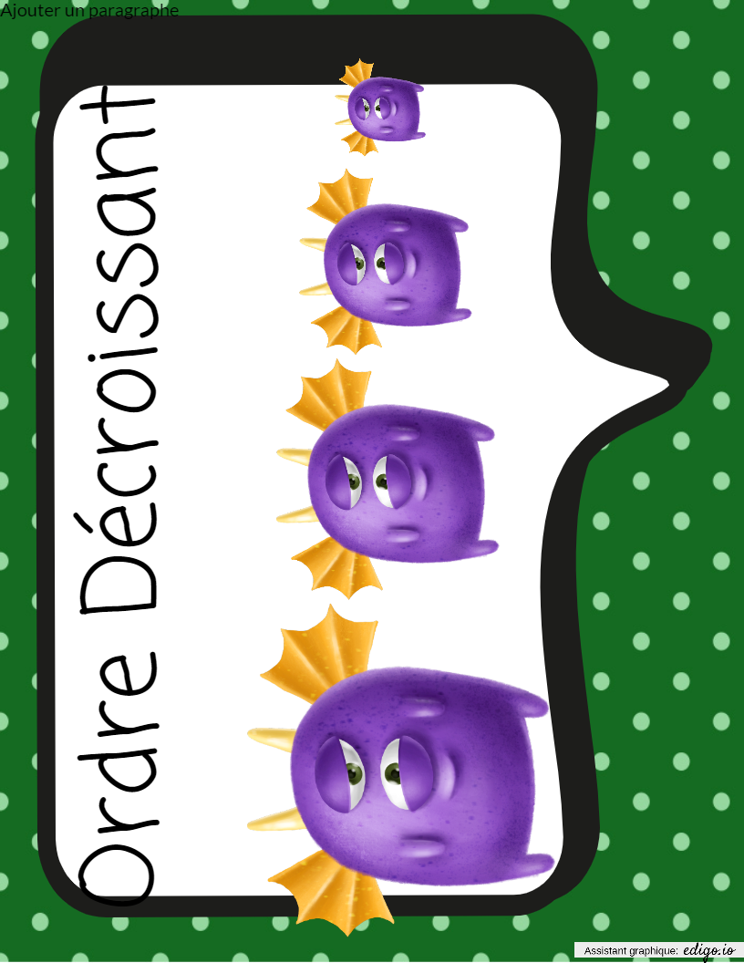 Ordre Croissant Décroissant, CE1, CP, Affiches - Edigo