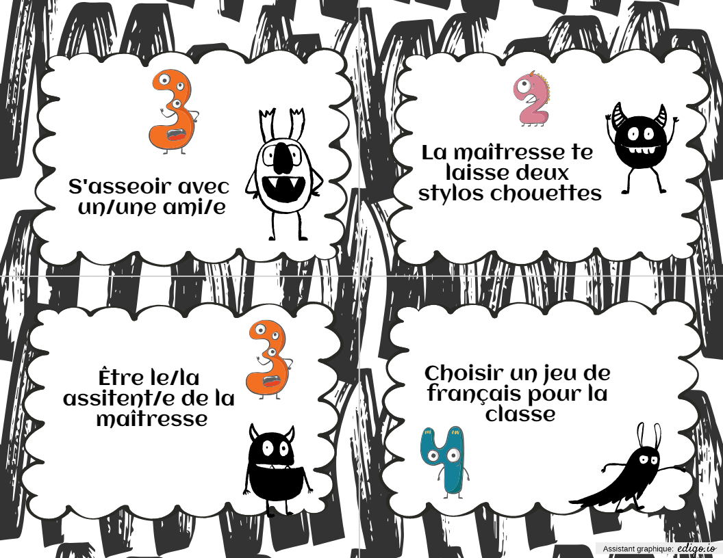 Cartes de prix, 6e année, 5e année, 4e année, 3e année, 2e année, 1re ...