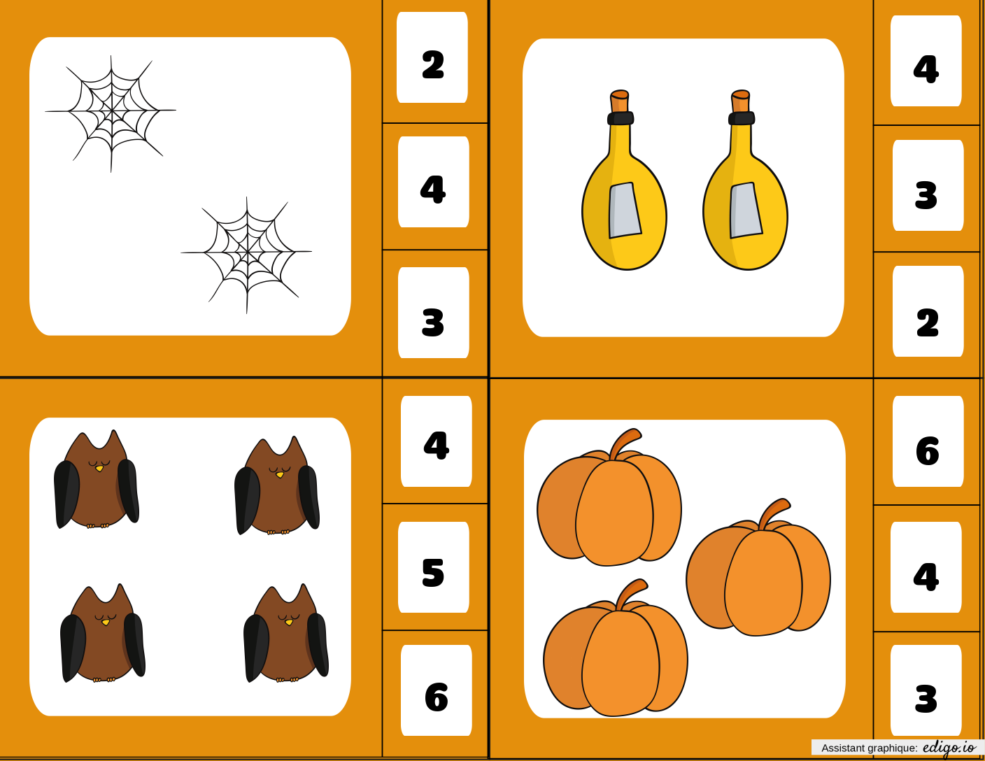 Cartes à pinces_chiffres halloween, Preschool, Playing cards ...