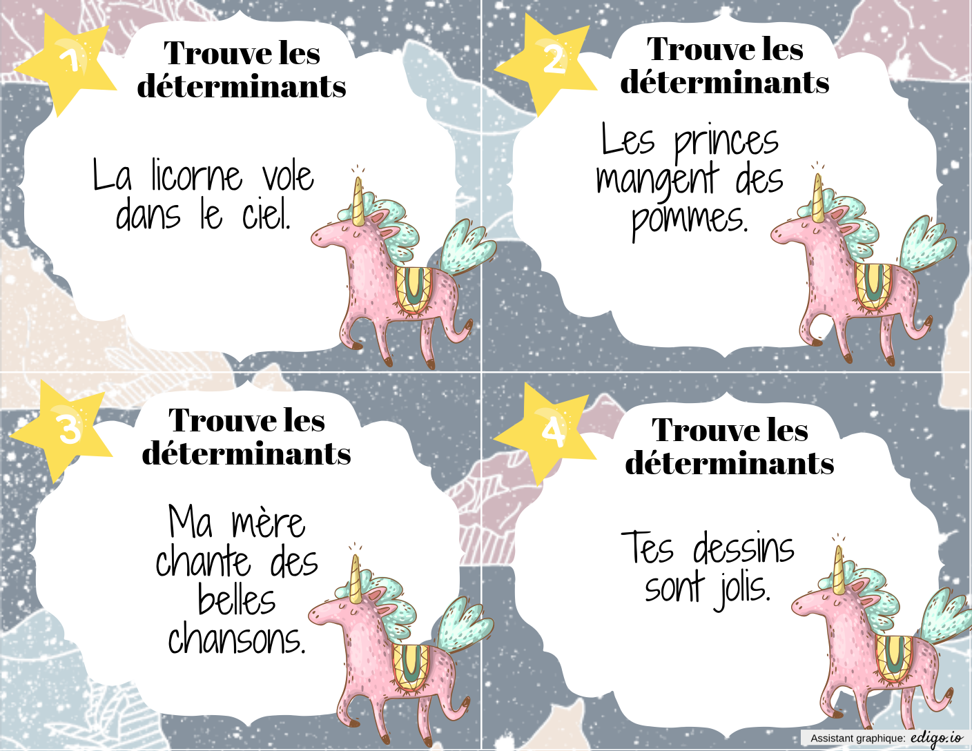Cartes à tâches - Pops, 1re année, Cartes à tâche, Grammaire - Edigo