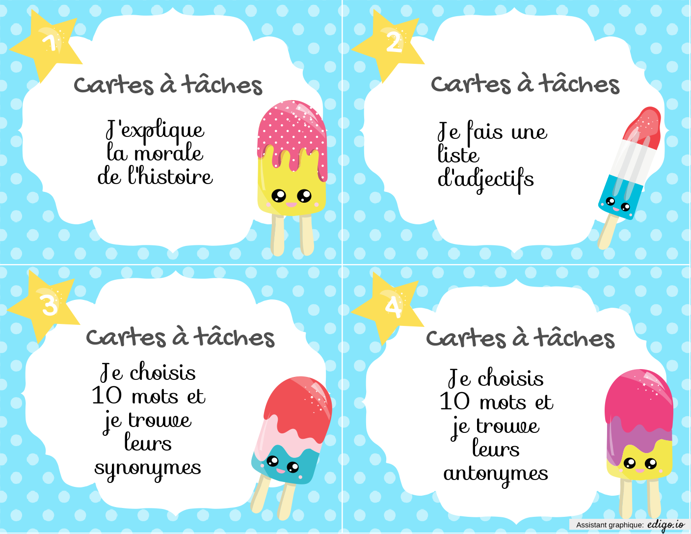 Cartes à tâches - Pops, 3e année, 2e année, Cartes à tâche, Lecture ...