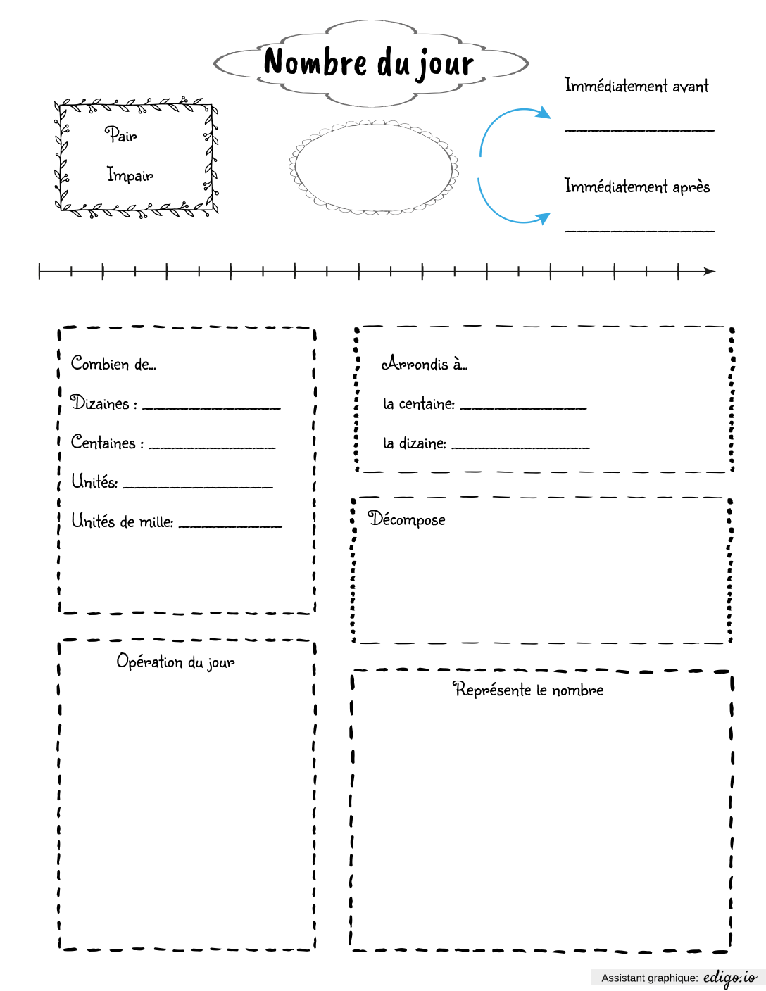 Nombre du jour, CM1, CE2, Exercices et activités, Arithmétique - Edigo