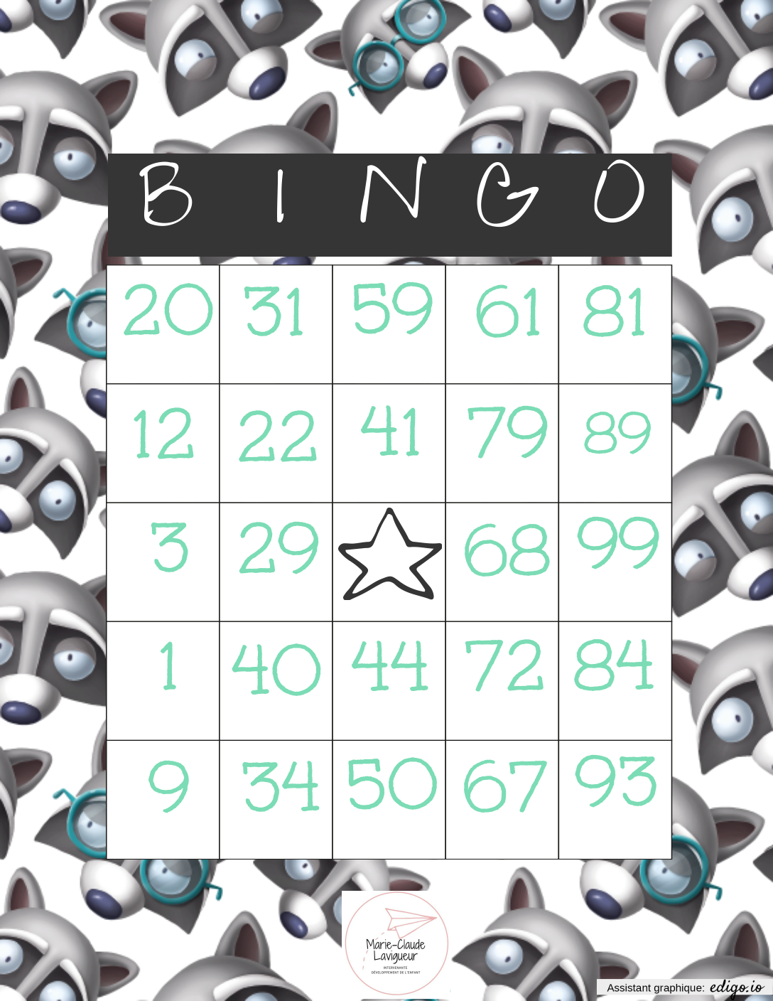 Bingo 1-100, 2e année, 1re année, Cartes de jeu - Edigo
