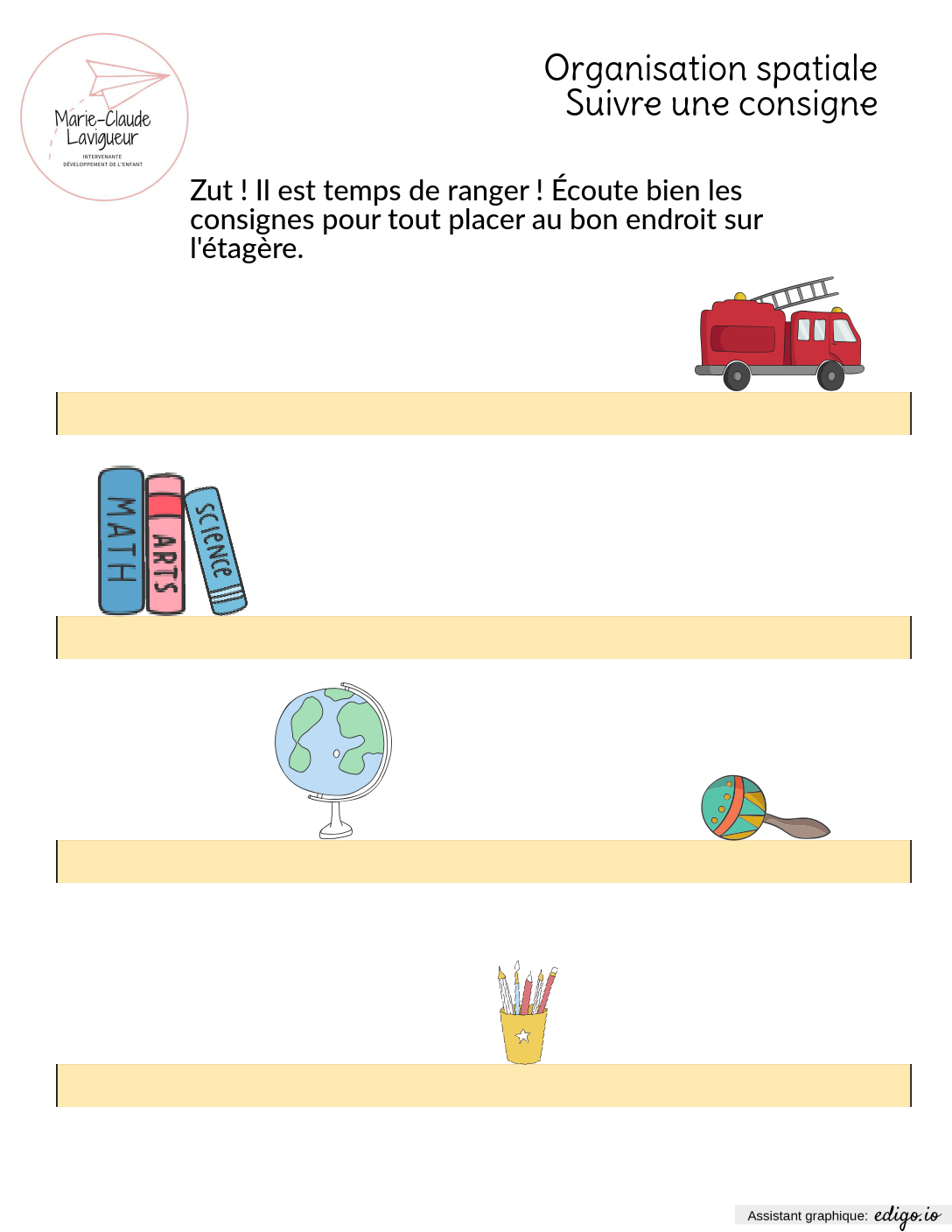Organisation spatiale - Les jouets, MS et GS, PS, Exercices et ...