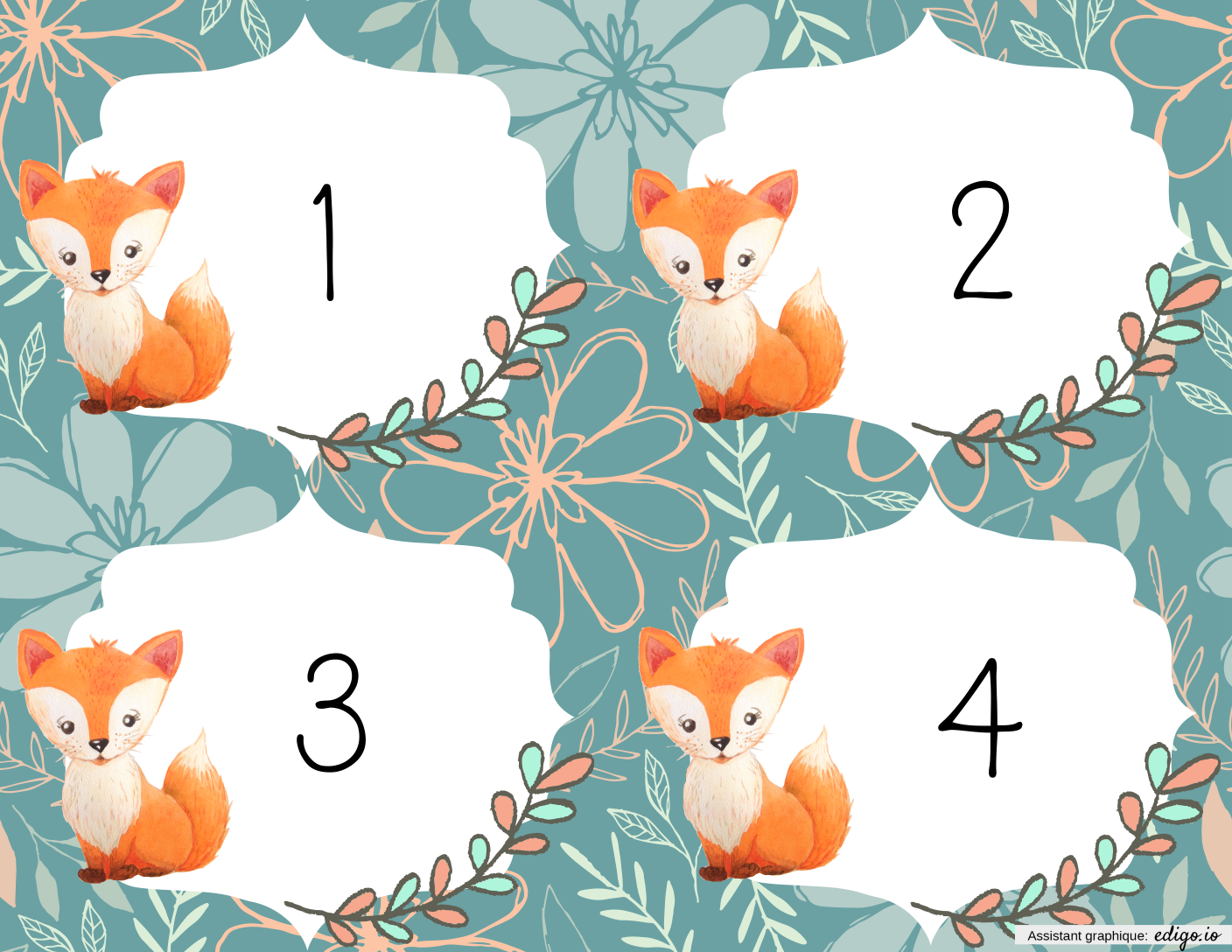 Numéros de classe renard, 6e année, 5e année, 4e année, 3e année, 2e ...