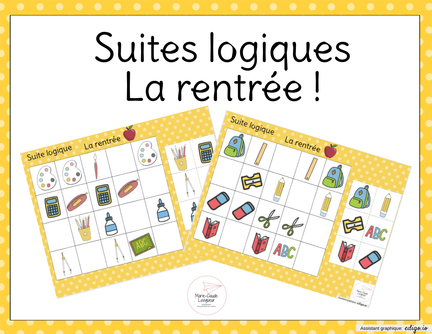 Suites logiques - La rentrée!, Préscolaire, Petite enfance, Exercices ...