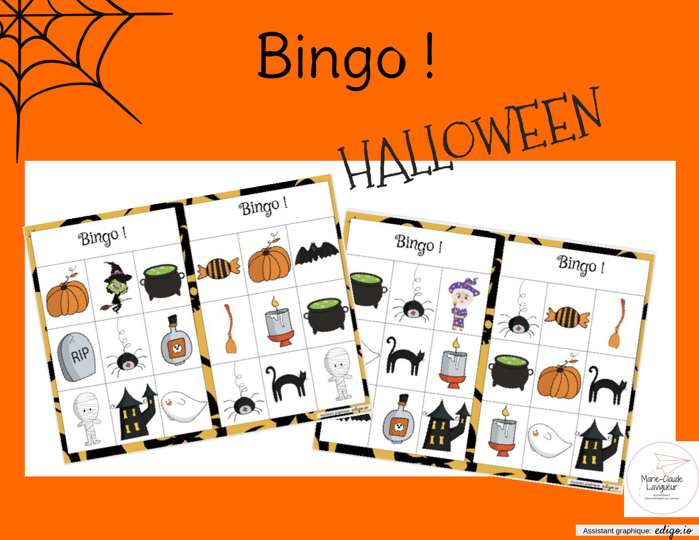 Bingo - L'halloween, CE1, CP, MS et GS, PS, Cartes de jeu, Fêtes et ...