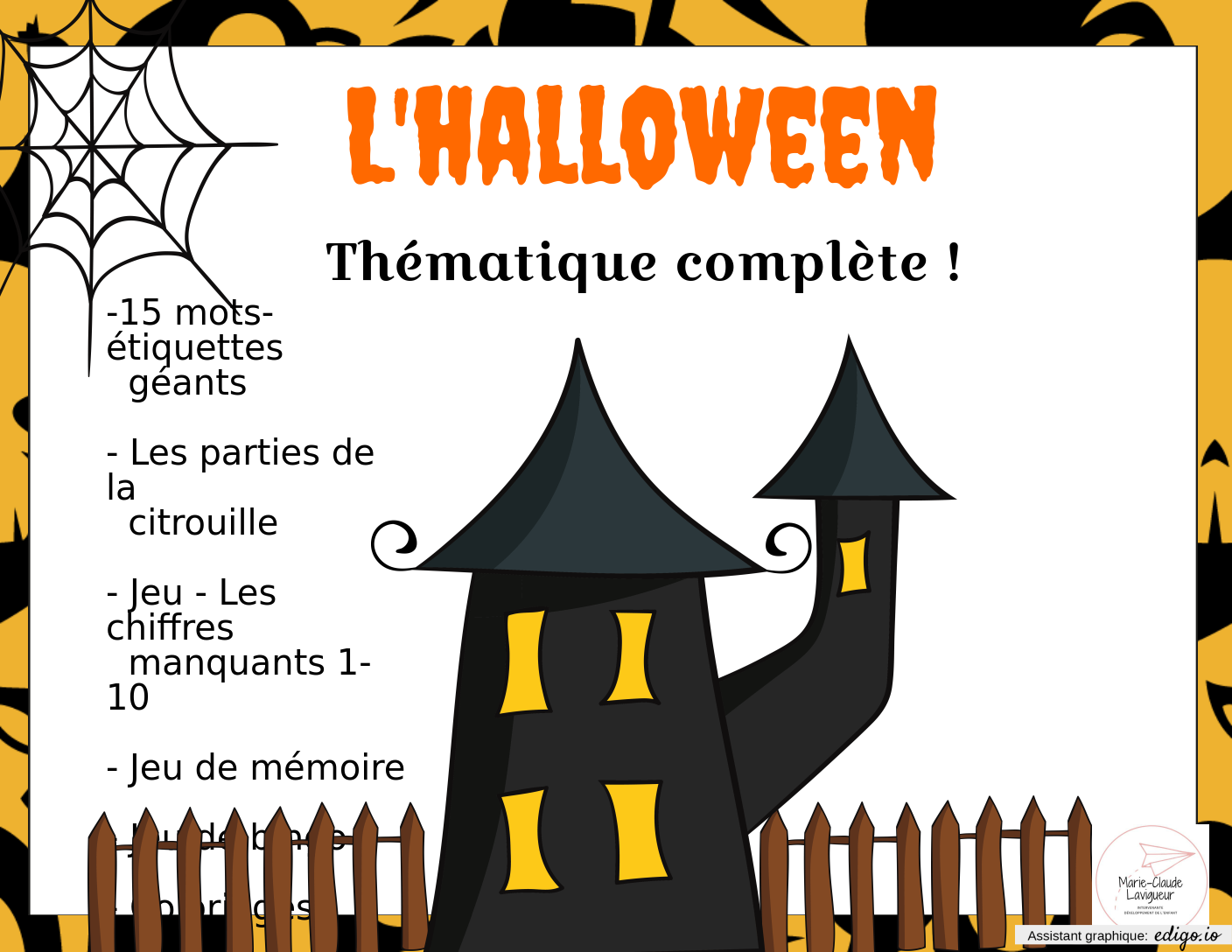 L'halloween, 1re année, Préscolaire, Petite enfance, Exercices et ...