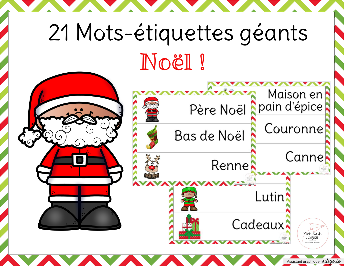 Mots-étiquettes géants - Noël, 1re année, Préscolaire, Petite enfance ...