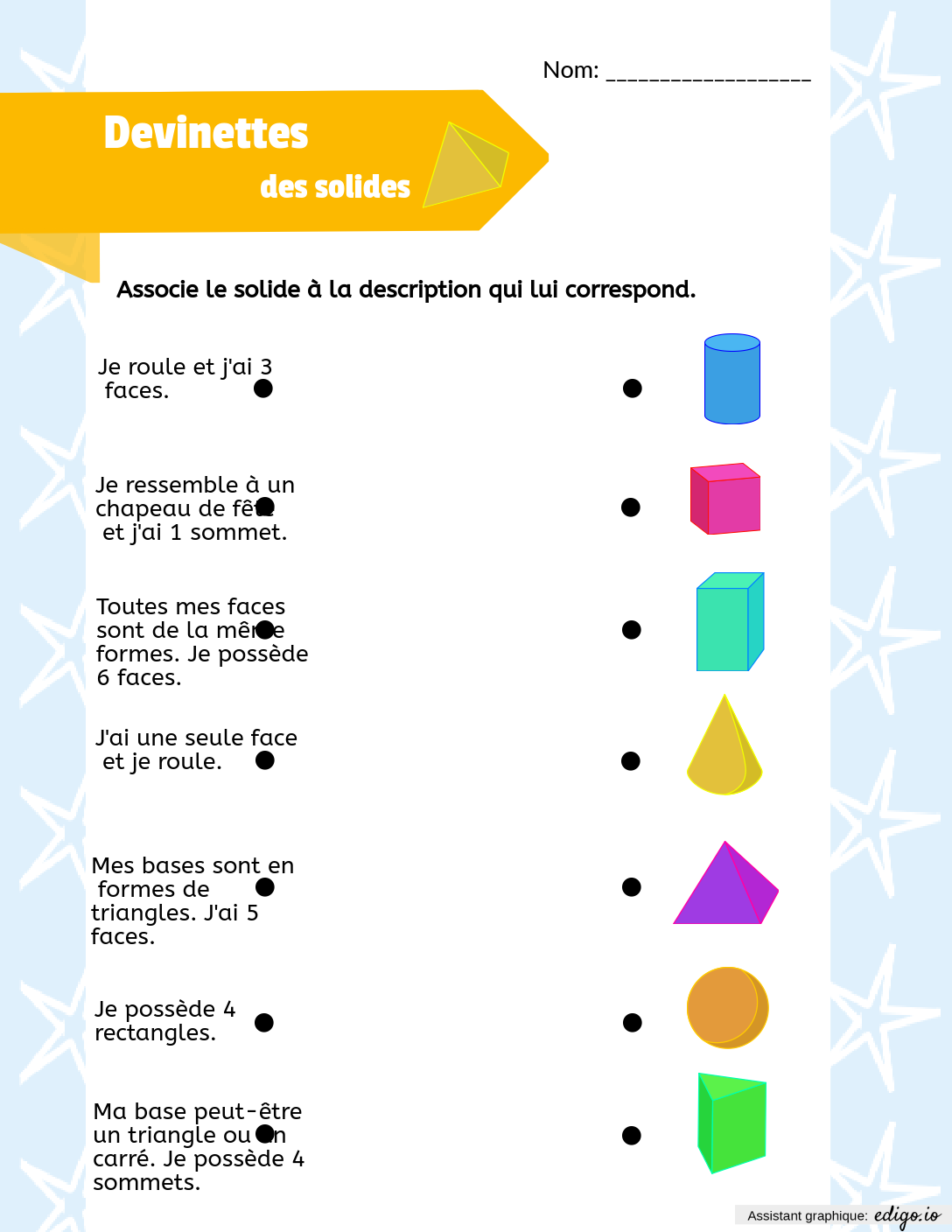 Devinettes des solides, - Edigo