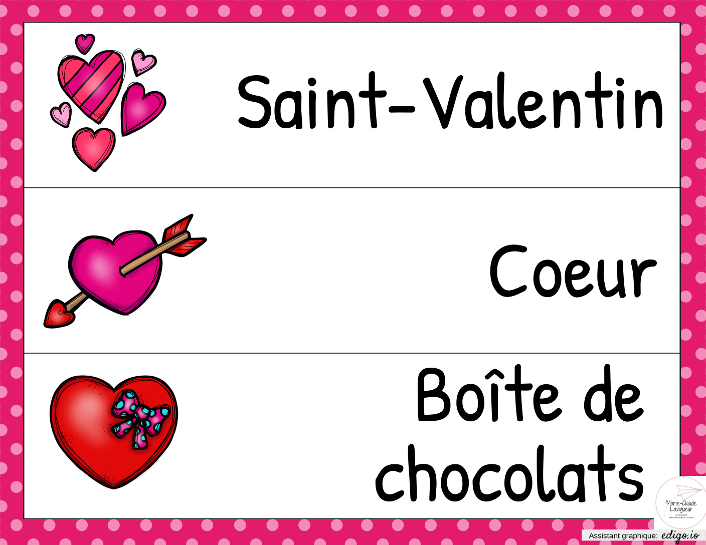 Mots-étiquettes géants - La Saint-Valentin, 2e année, 1re année ...