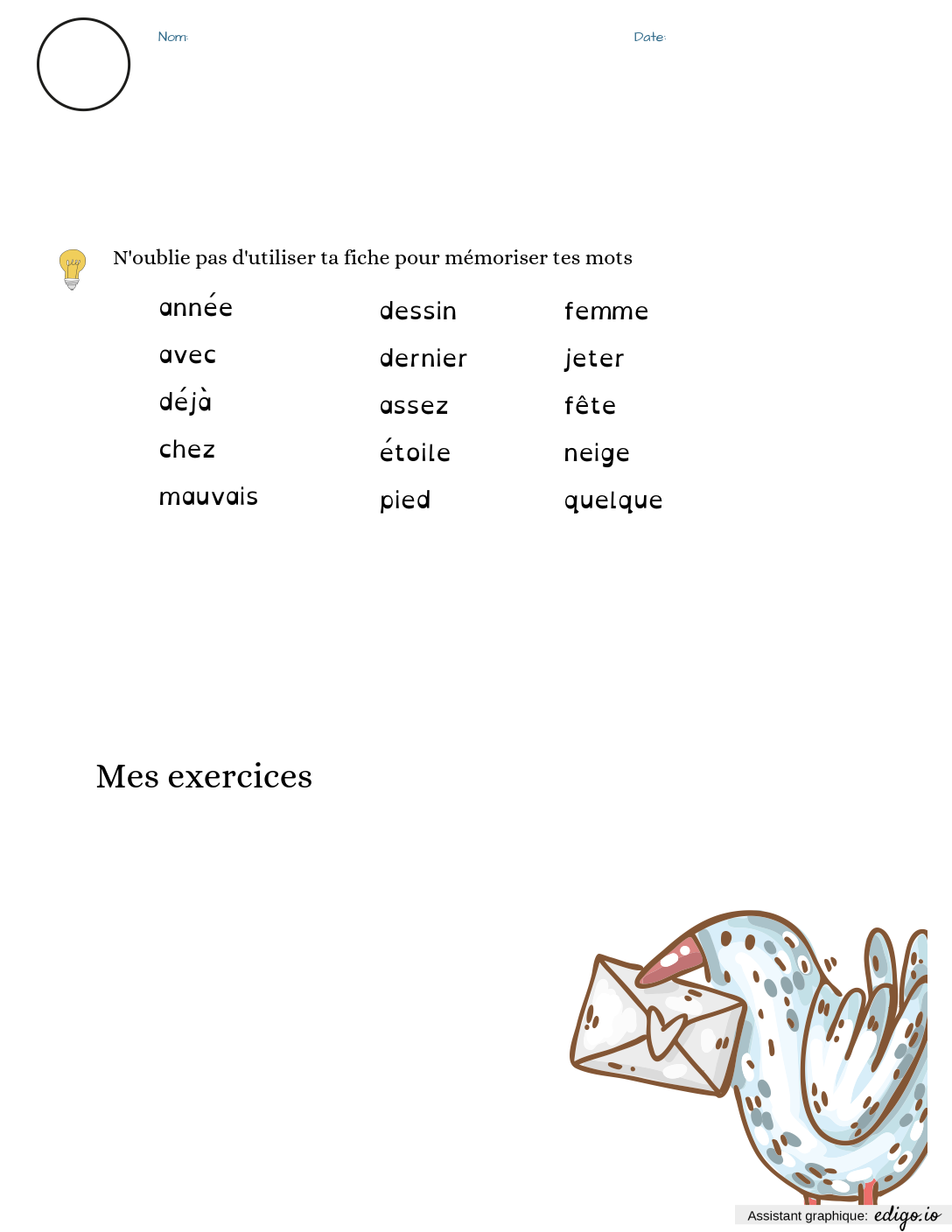 Dictée vocabulaire 3 adaptée, - Edigo