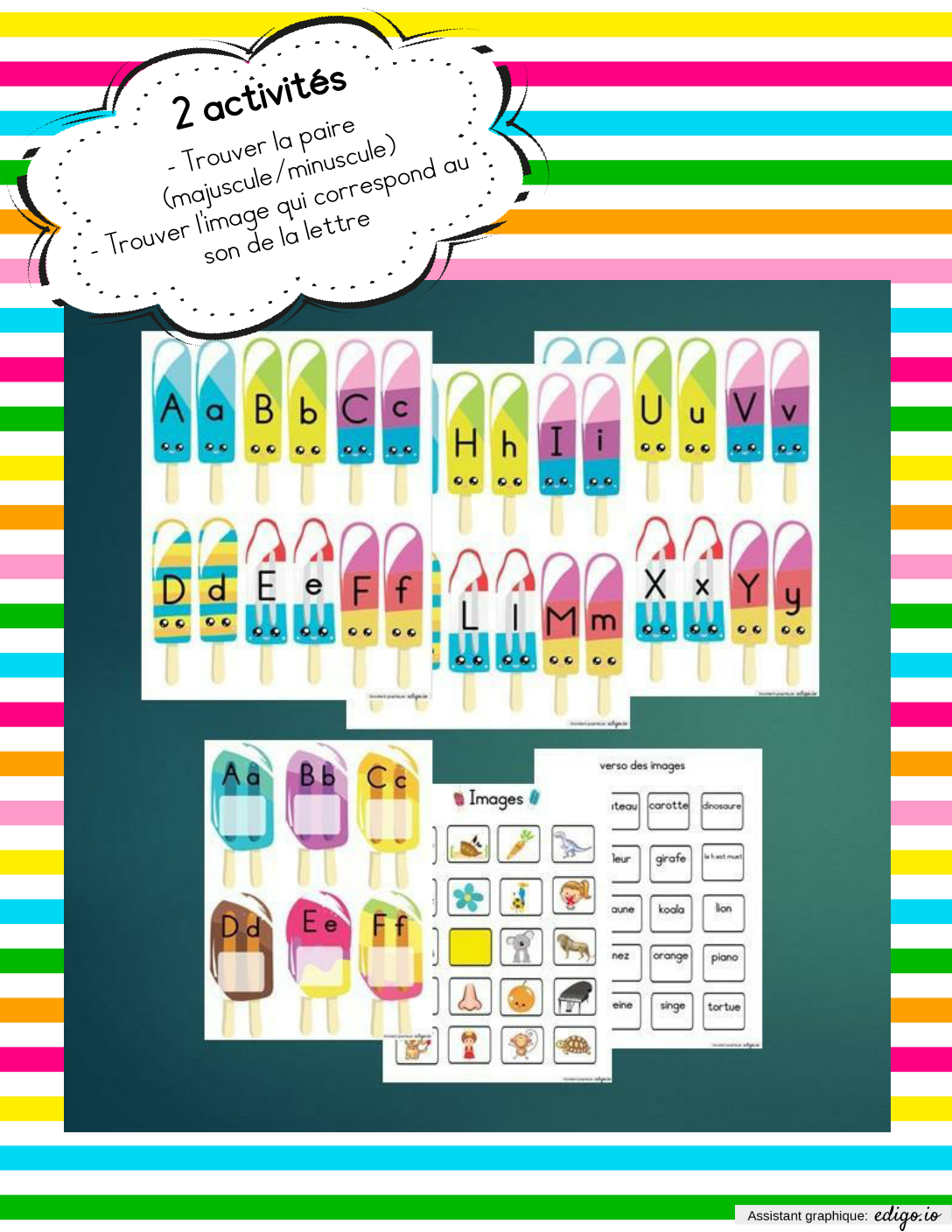 Alphabet, 1re année, Préscolaire, Exercices et activités, Cartes à ...