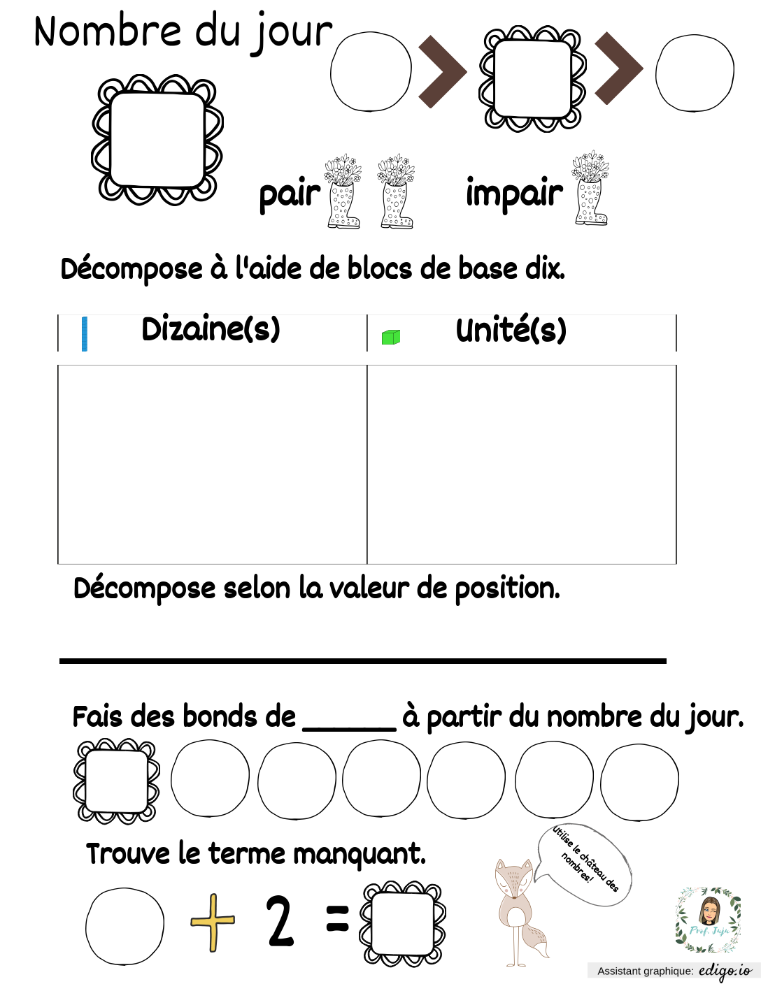 Nombre du jour, 2e année, 1re année, Exercices et activités, Cartes à ...