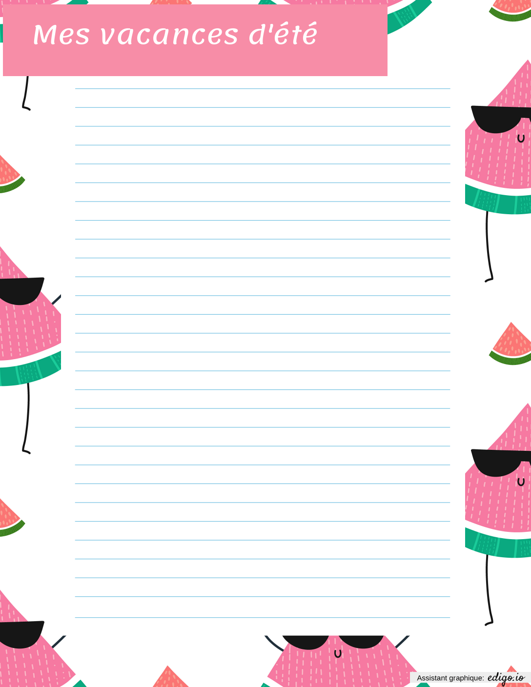 Mes vacances d'été, 6e année, CM2, CM1, CE2, CE1, Écriture - Edigo