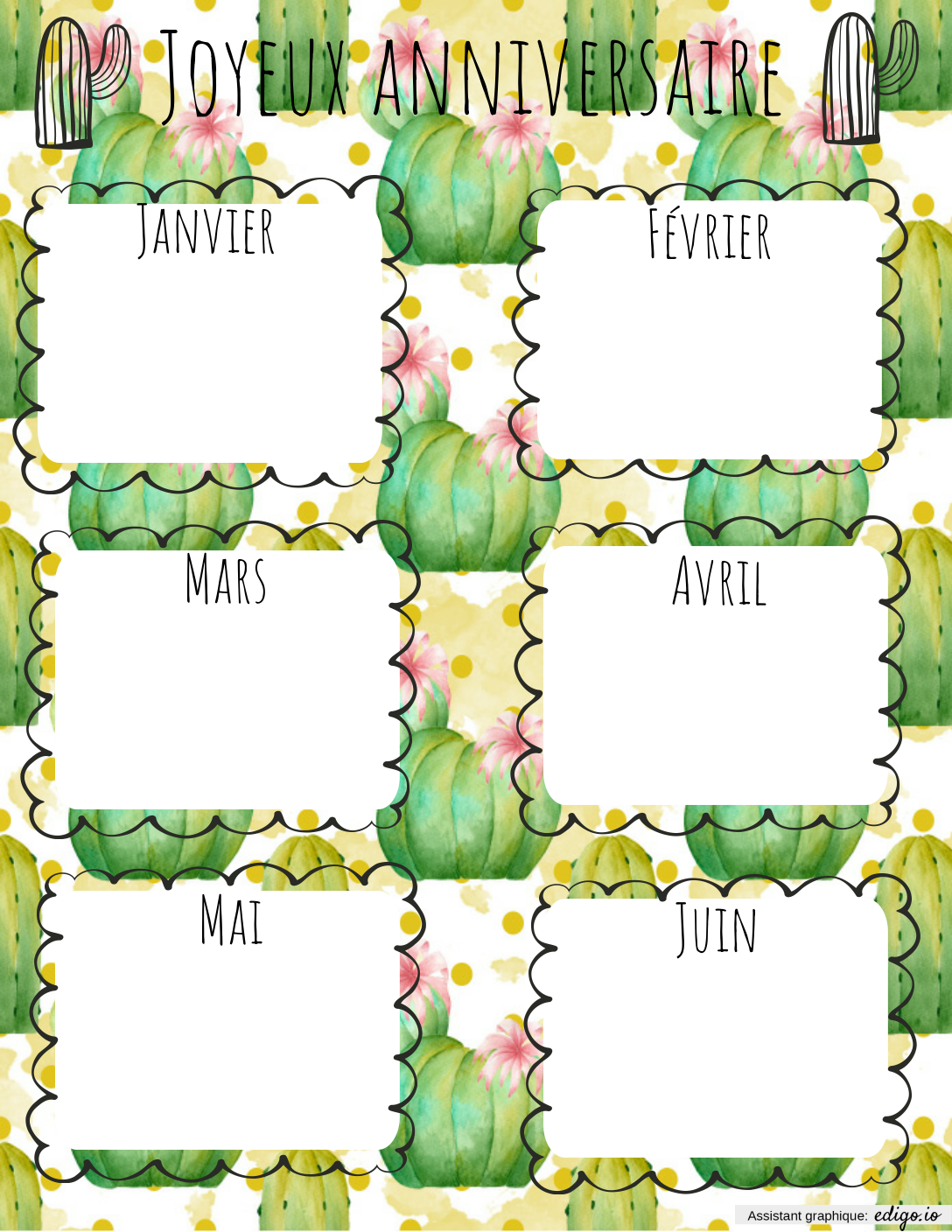 Anniversaires des élèves, 6e année, 5e année, 4e année, 3e année, 2e ...