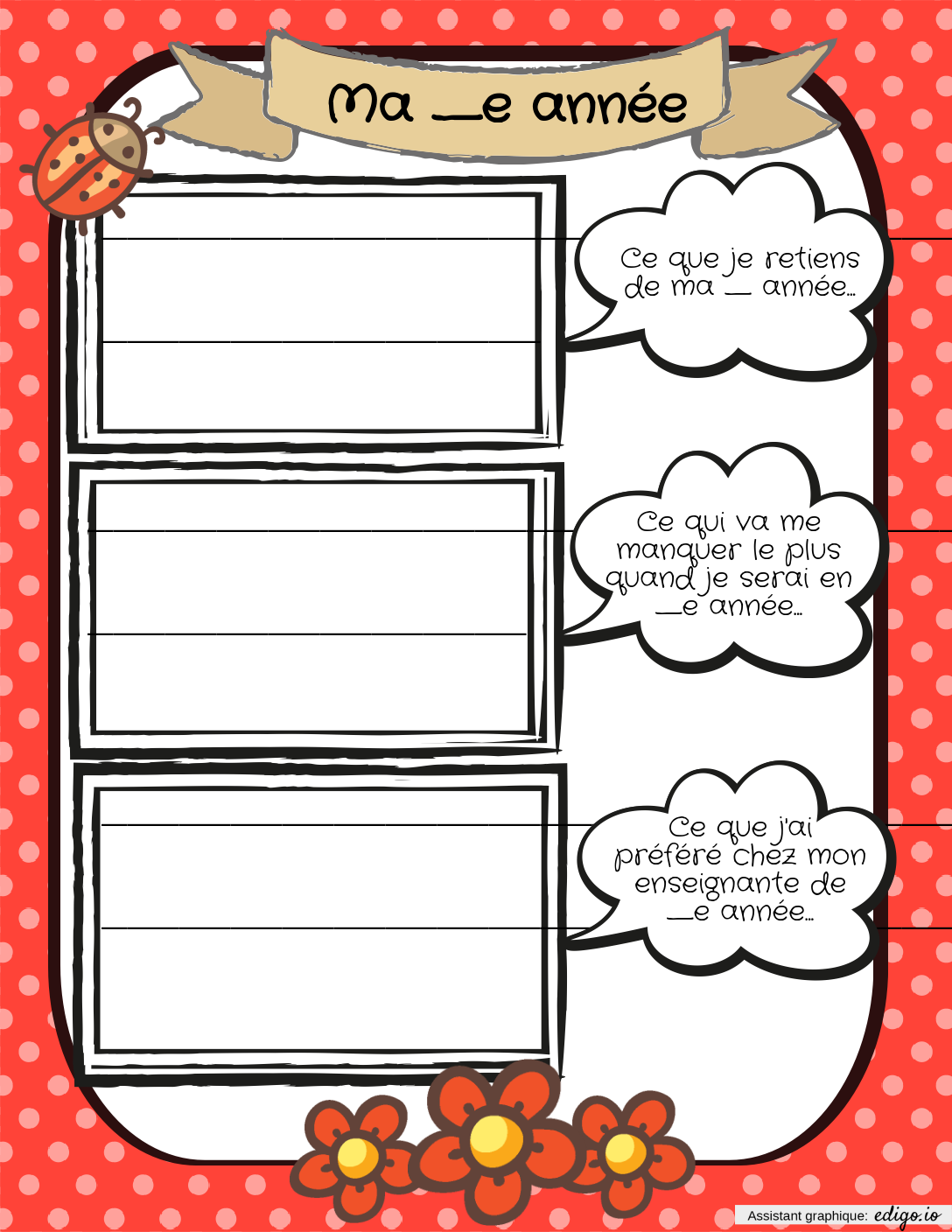 Activité de fin d'année, 6e année, 5e année, 4e année, 3e année, 2e ...