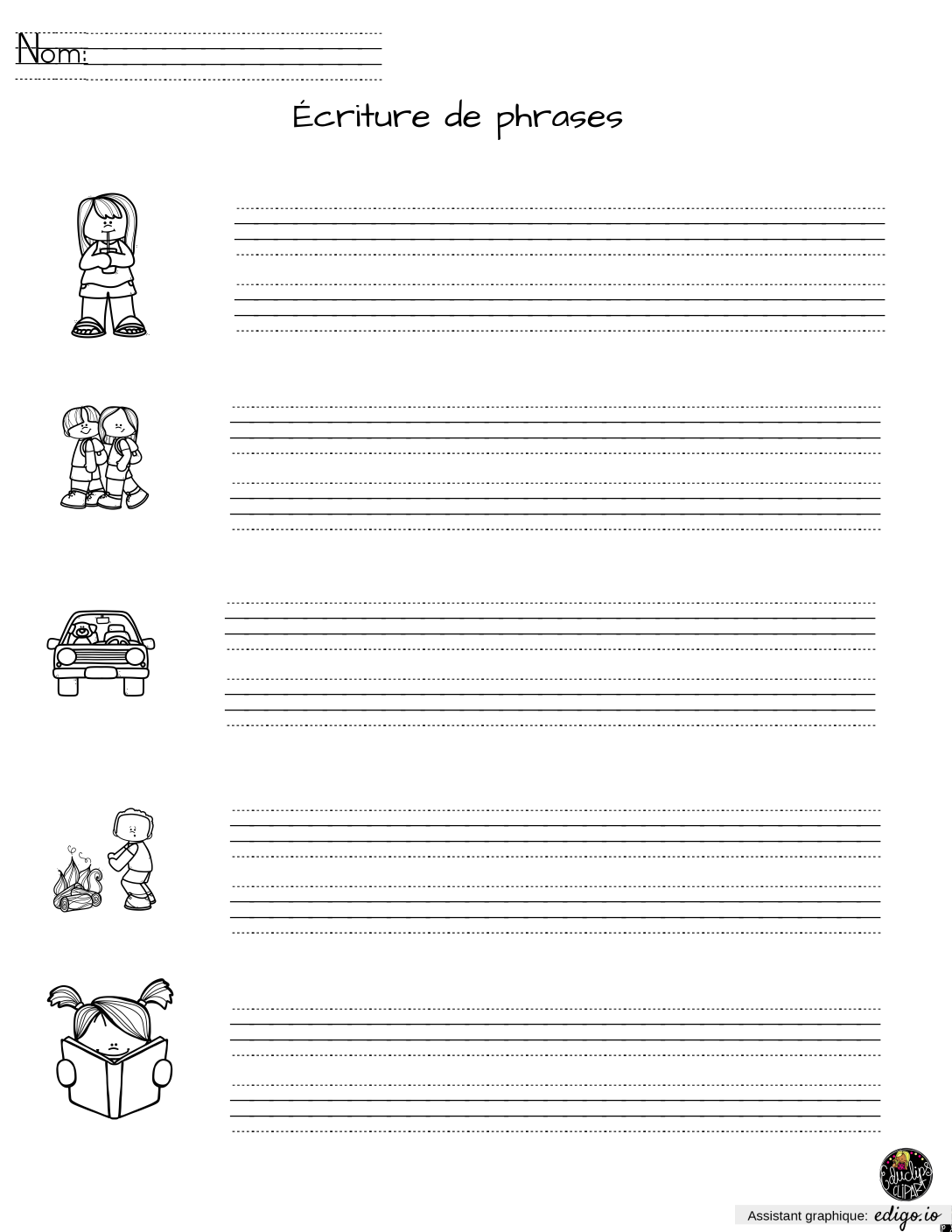 Écriture de phrases - 1re année, 1st grade, Exercises & activities ...