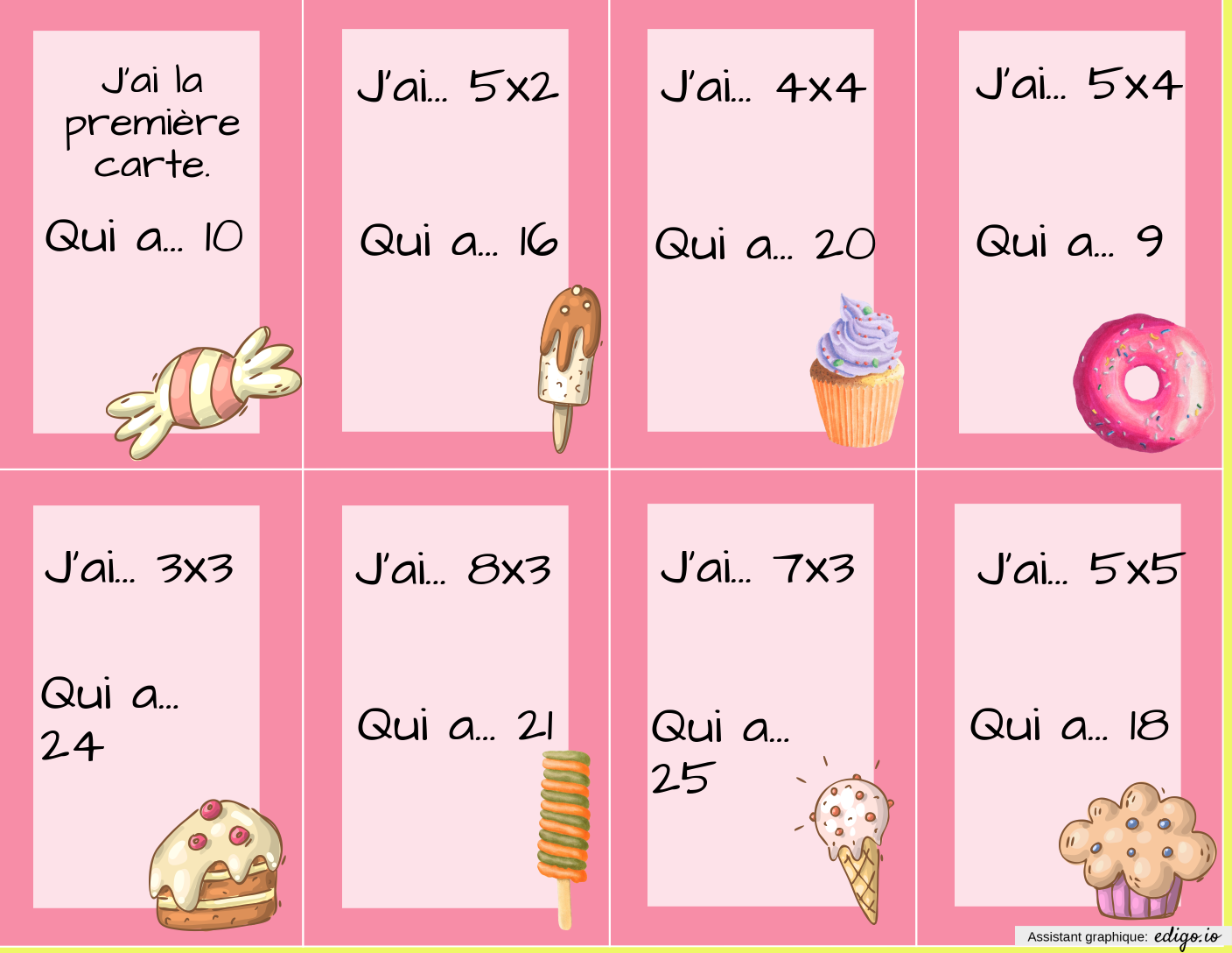 J'ai... qui a? - Tables de multiplication, 6e année, 5e année, 4e année ...