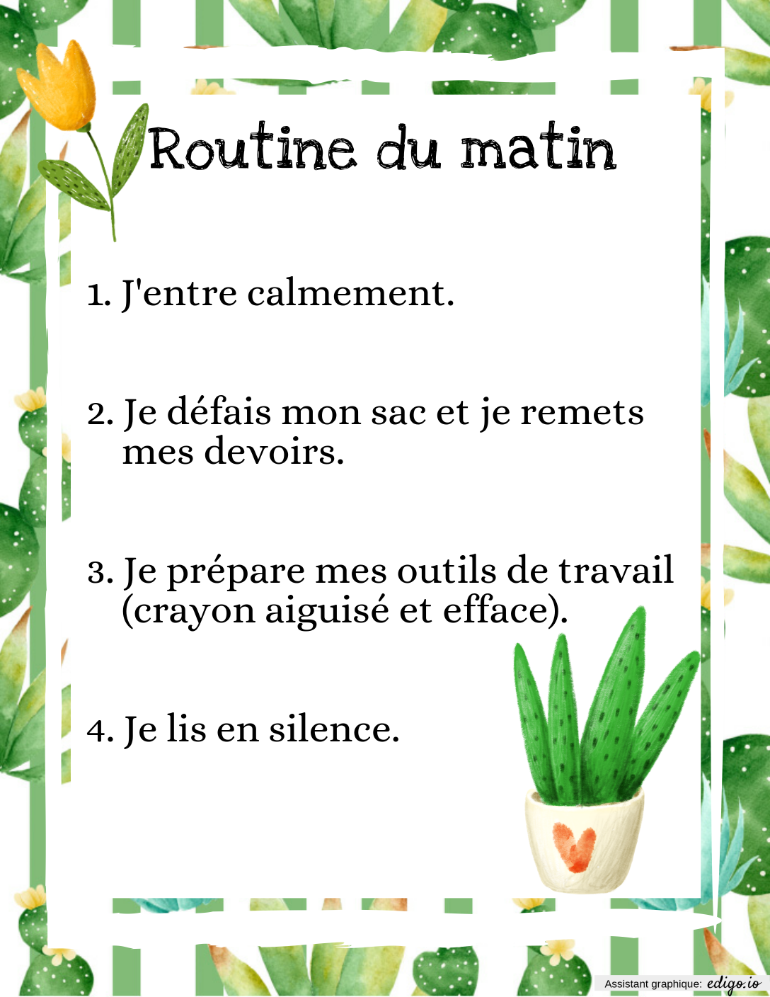 Routine du matin, 6e année, CM2, CM1, CE2, CE1, CP, MS et GS, Affiches ...