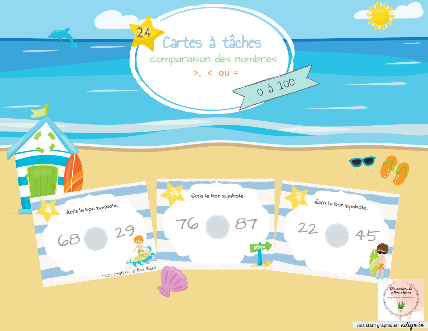 Cartes à tâches - comparaison des nombres, 2nd grade, 1st grade, Task ...