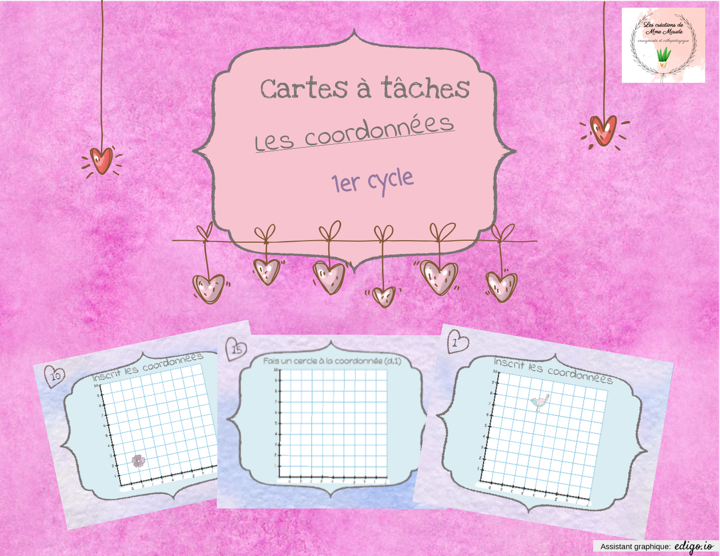 Cartes à tâches- plan cartésien, 2nd grade, 1st grade, Task cards ...