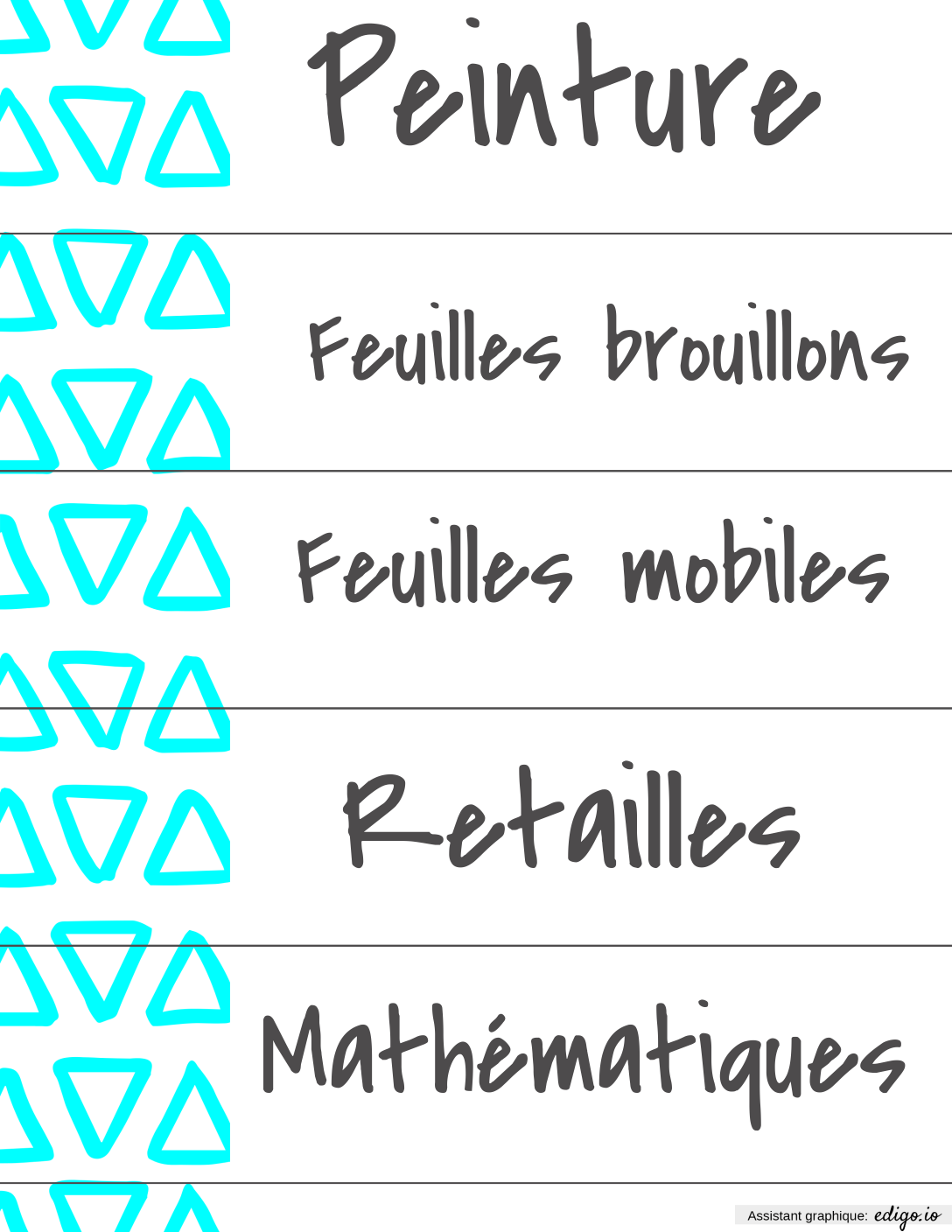 Affiches identification, 6e année, 5e année, 4e année, 3e année, 2e ...